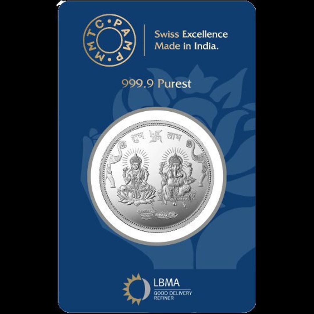 10gm MMTC-PAMP Pure Silver 999.9 Ganesh and Laxmi Coin - Etsy