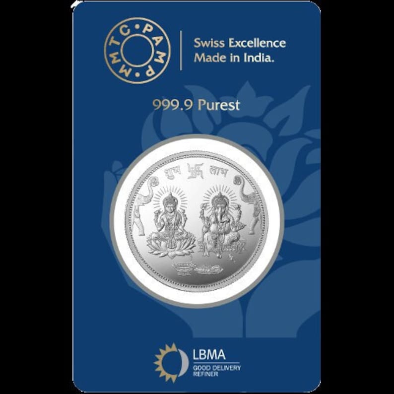 10gm MMTC-PAMP Pure Silver 999.9 Ganesh and Laxmi Coin - Etsy