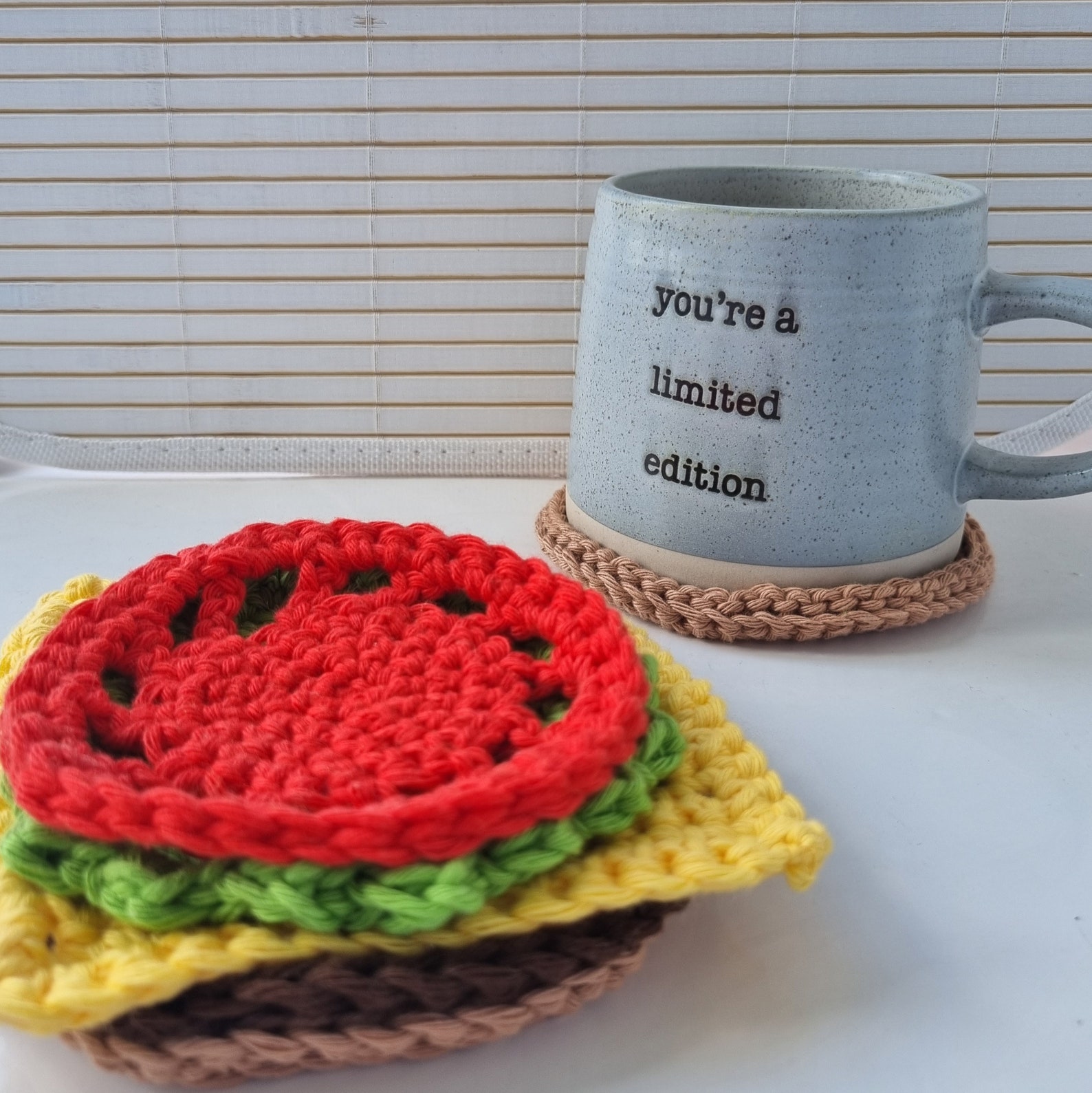 Crochet Cheeseburger Coasters Pattern | Crochet Pattern | Burger | Fast ...