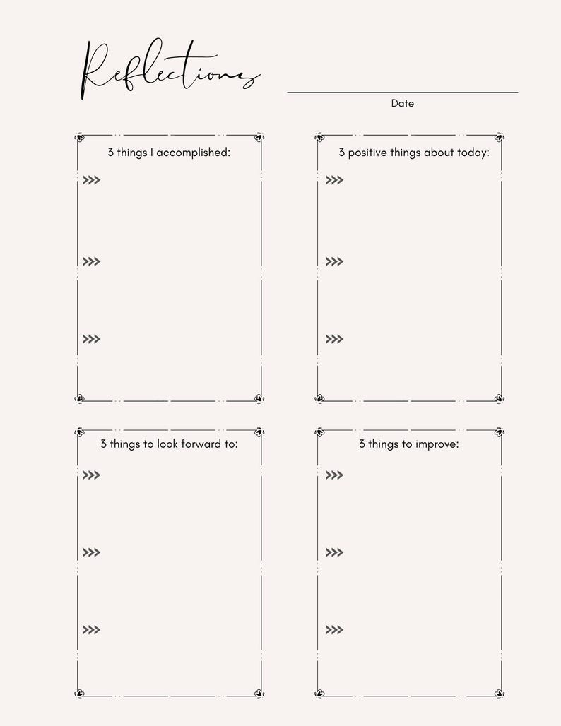 Daily Reflection Journal Entry - Etsy