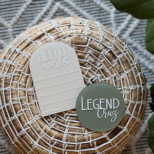 Personalized Acrylic Baby Stat Sign: Hello World Birth Announcement - Etsy