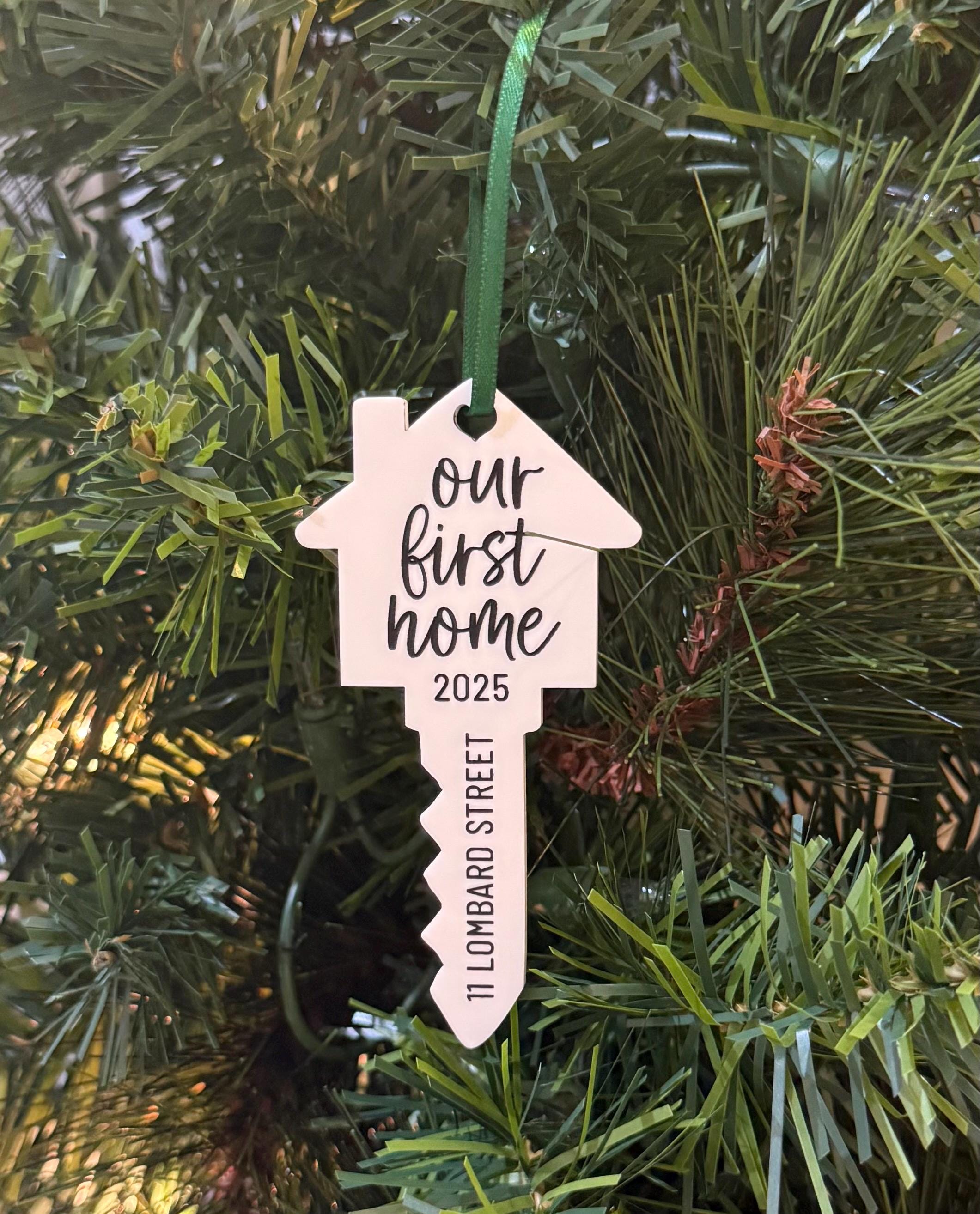 Personalized House Key Christmas Ornament, Our First Home Christmas ...