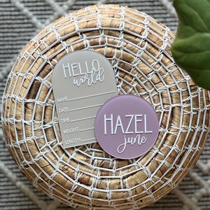 Personalized Acrylic Baby Stat Sign: Hello World Birth Announcement - Etsy