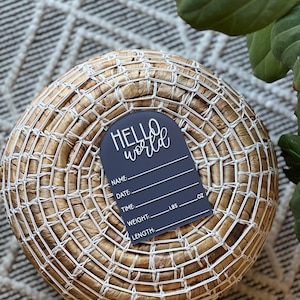 Personalized Acrylic Baby Stat Sign: Hello World Birth Announcement - Etsy