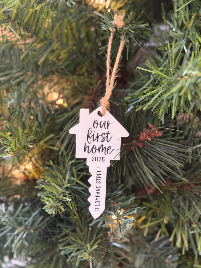 Personalized House Key Christmas Ornament, Our First Home Christmas ...