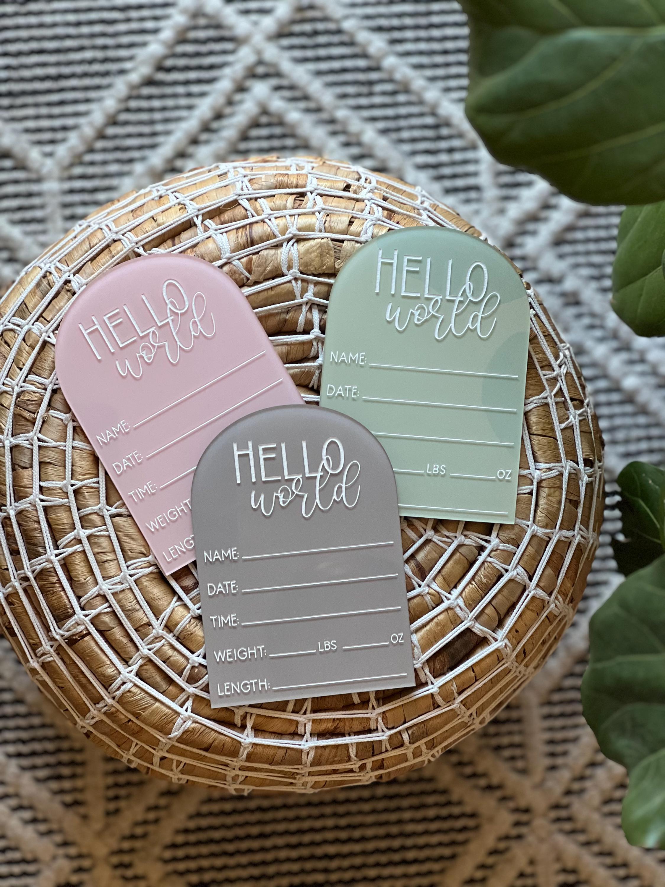 Personalized Baby Stat Sign, Acrylic Hospital Birth Stat Sign, Hello ...