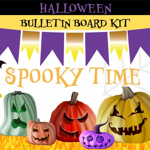Classroom Halloween Decor, Halloween Bulletin Board Kit, Ghostly Gang ...