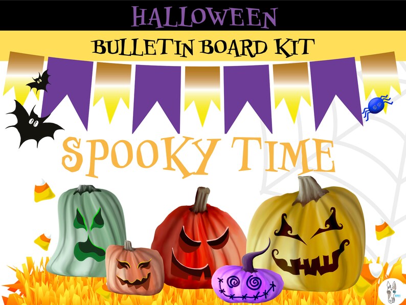 Classroom Halloween Decor, Halloween Bulletin Board Kit, Ghostly Gang ...