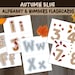 Autumn Blue Alphabet & Numbers Flashcards, Counting Flashcards, Digital ...