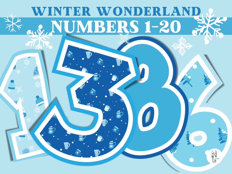 Winter Wonderland Letters & Numbers -holiday Bulletin Board ...