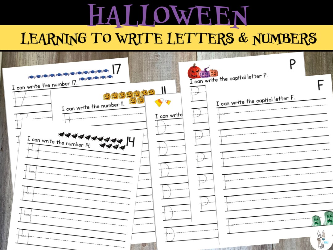 Halloween Letter & Number Tracing Worksheets | Preschool Printable (PDF ...