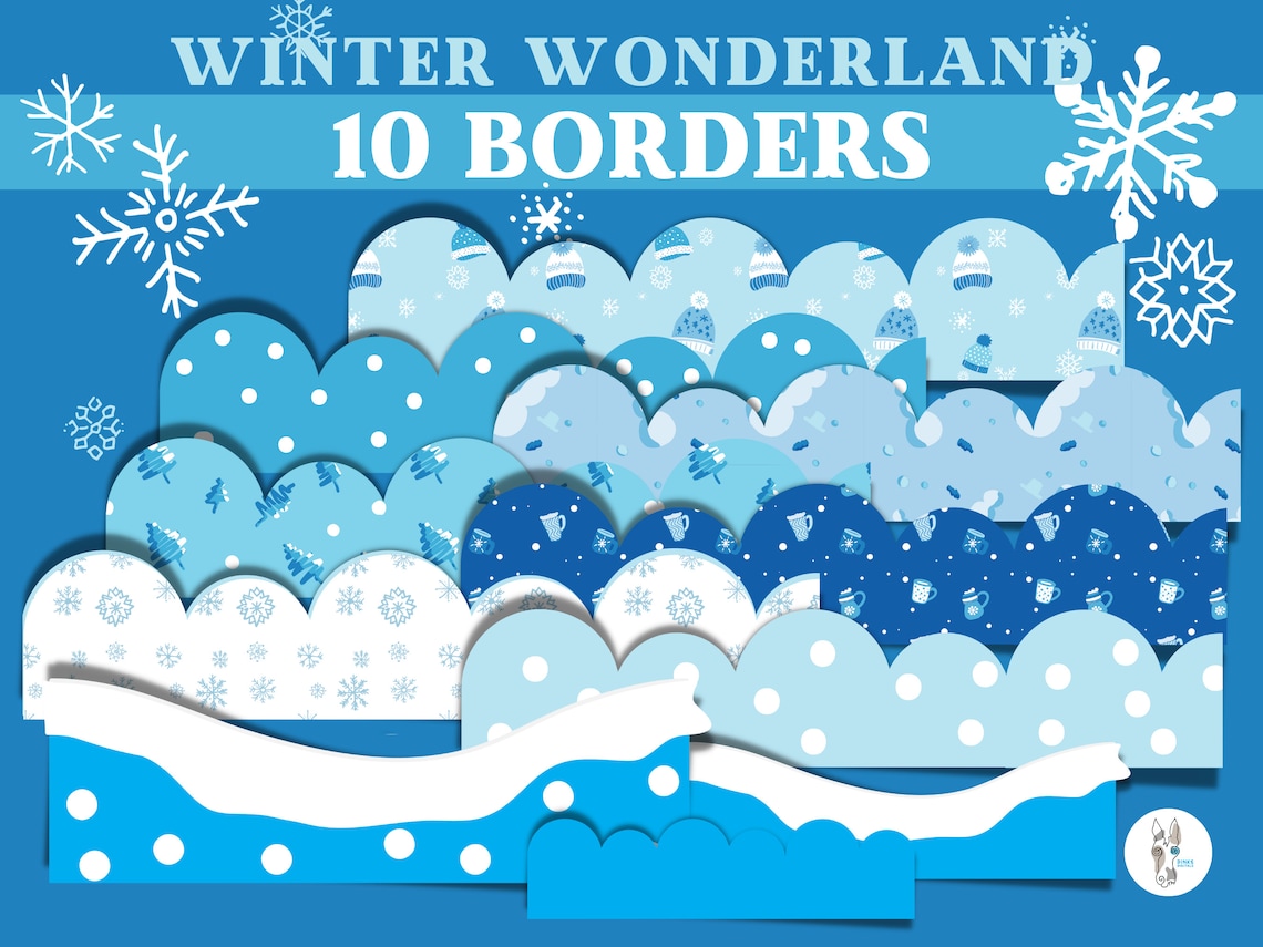 Winter Wonderland Borders for Bulletin Boards - Snowflake Classroom ...