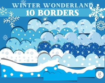Snowflake Winter Wonderland Bulletin Board Borders – Classroom Decor - Etsy