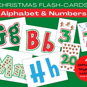 Preschool Christmas Flashcards, Christmas Alphabet & Numbers Flashcards ...