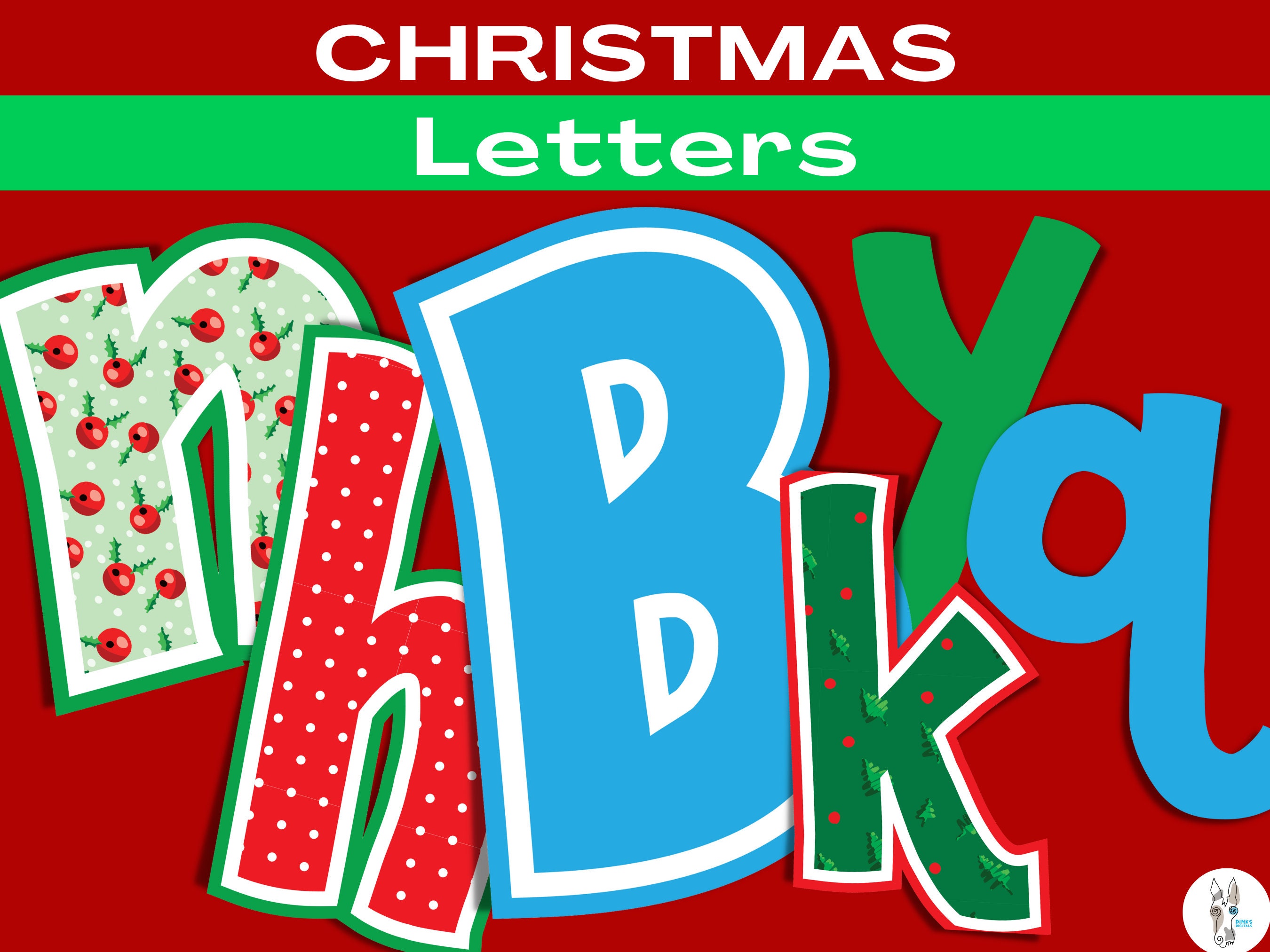 Printable Christmas Classroom Decor - Alphabet & Numbers in Festive ...