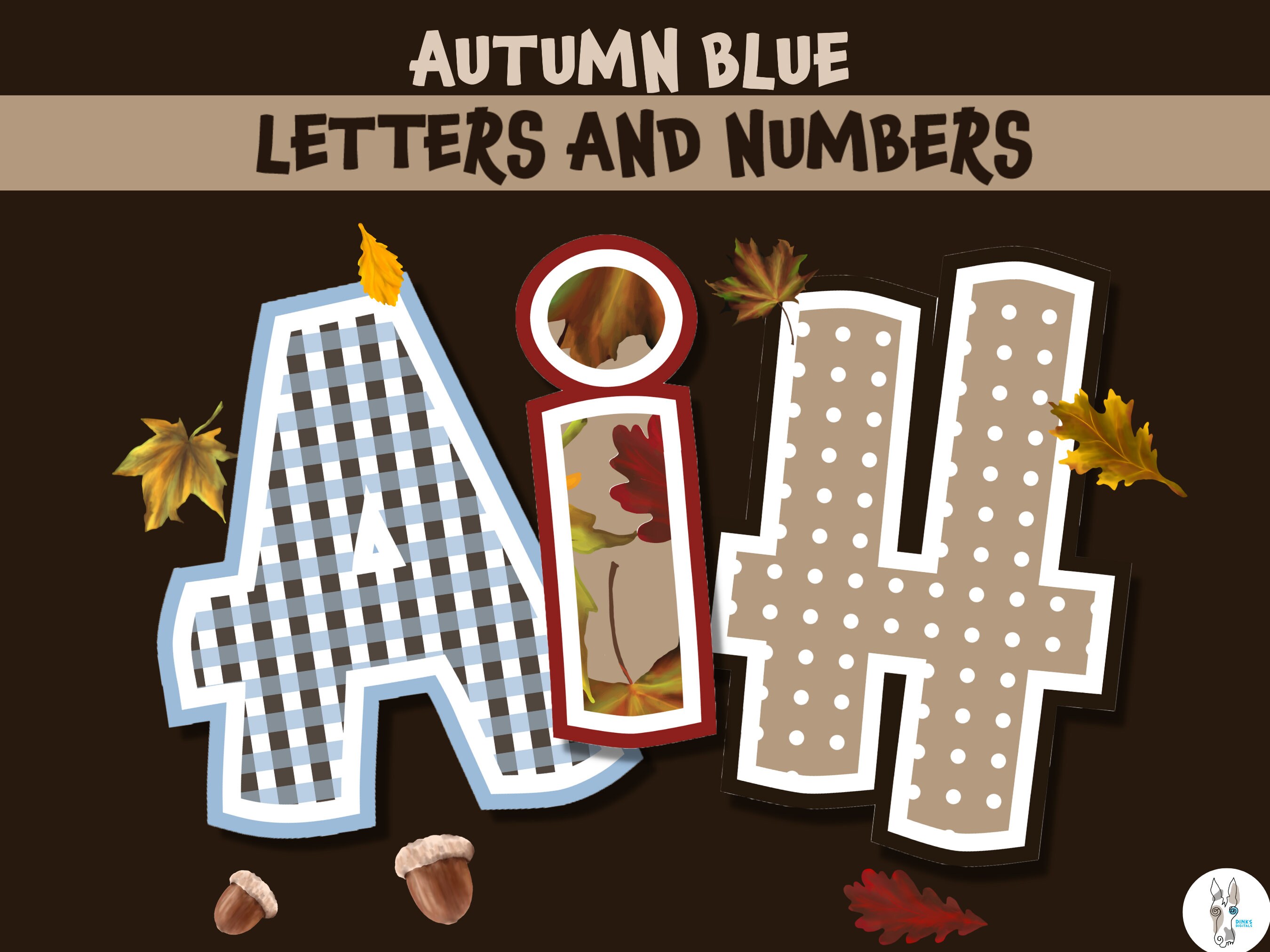 Classroom Autumn Blue Decor, Autumn Blue Bulletin Board Letters and ...