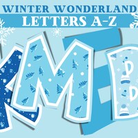 Snowpeople Christmas Printable Display Bulletin Letters Numbers Symbols ...