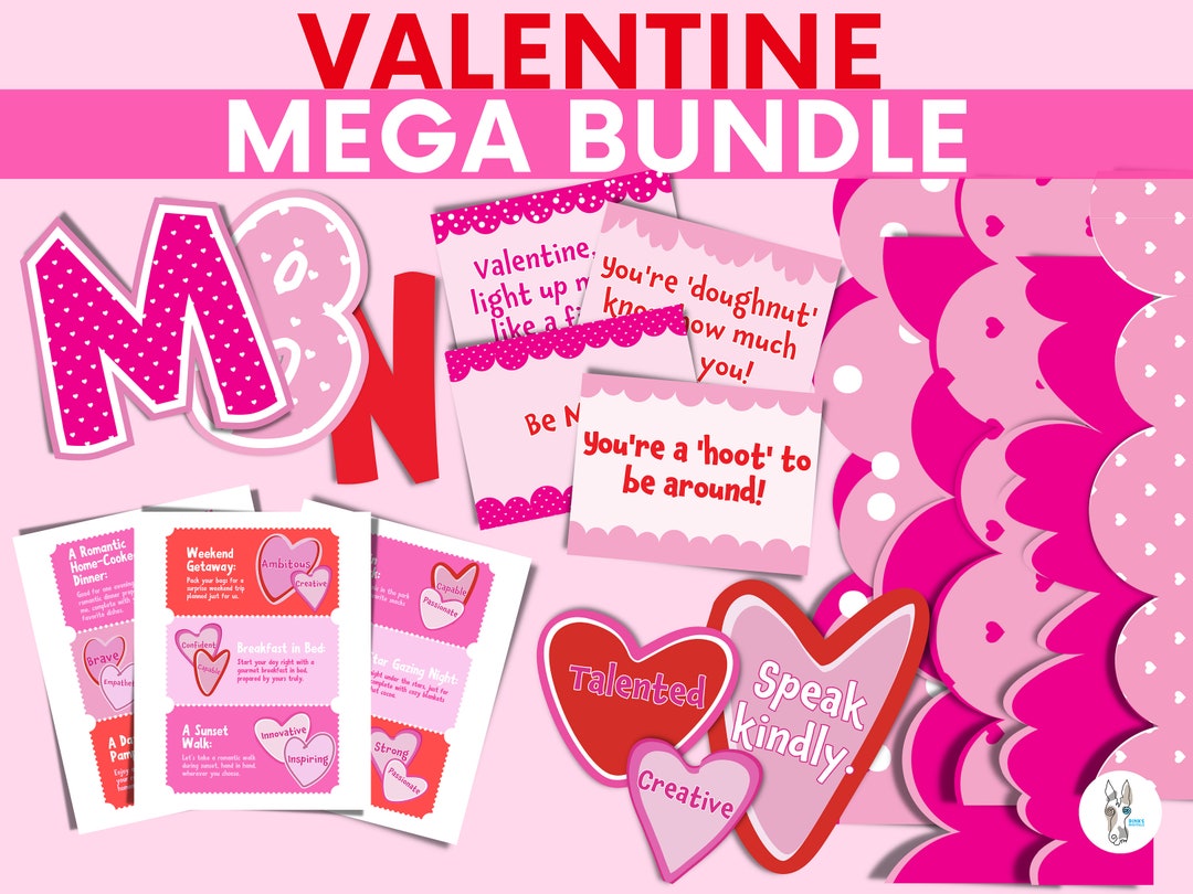Valentine Mega Bundle: Borders, Cards, Coupons, Hearts, Letters ...