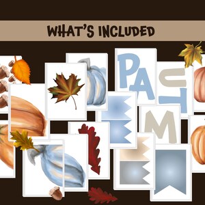 Classroom Autumn Blue Decor, Autumn Blue Bulletin Board Kit, Fall ...
