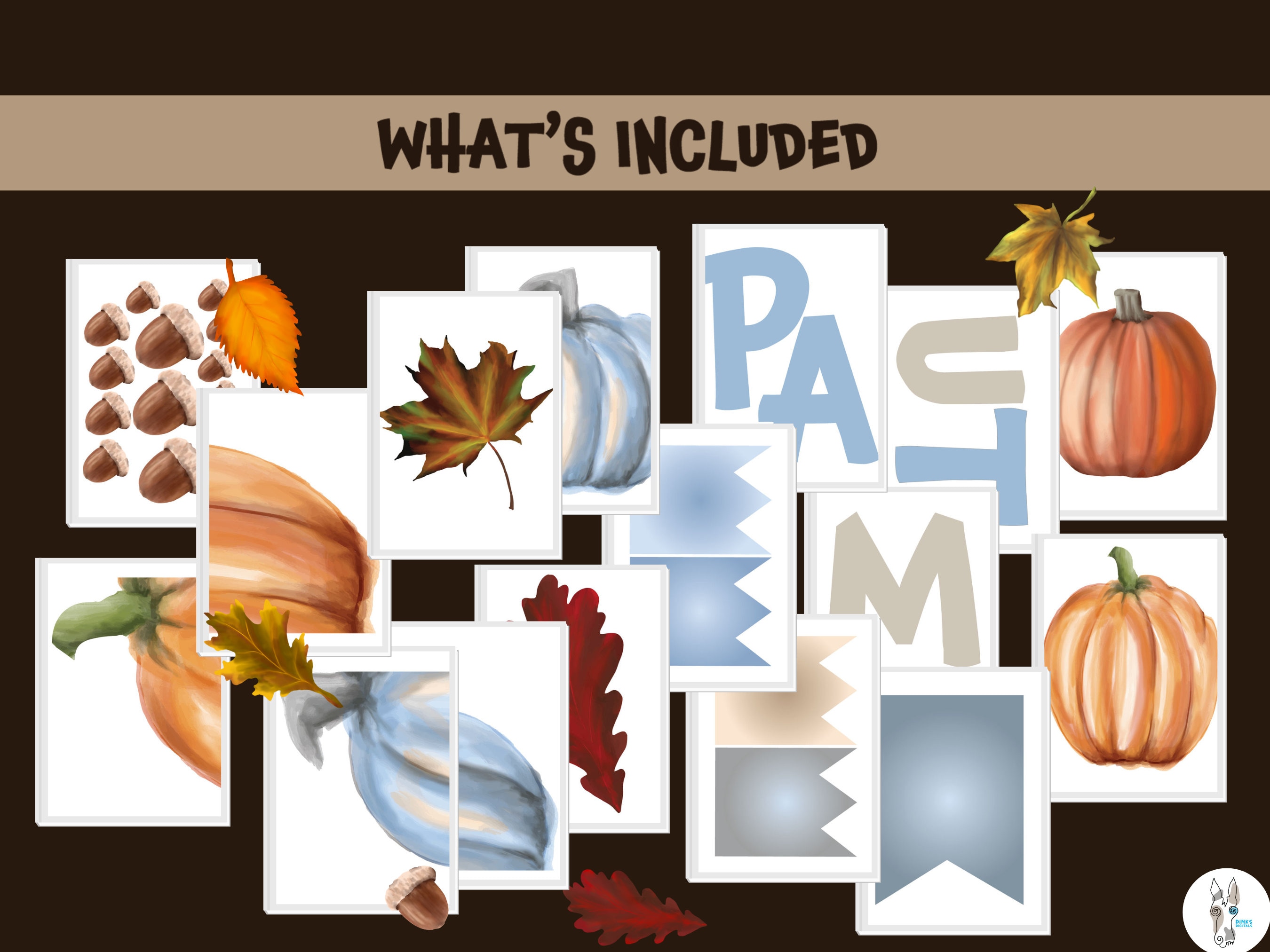 Classroom Autumn Blue Decor, Autumn Blue Bulletin Board Kit, Fall ...