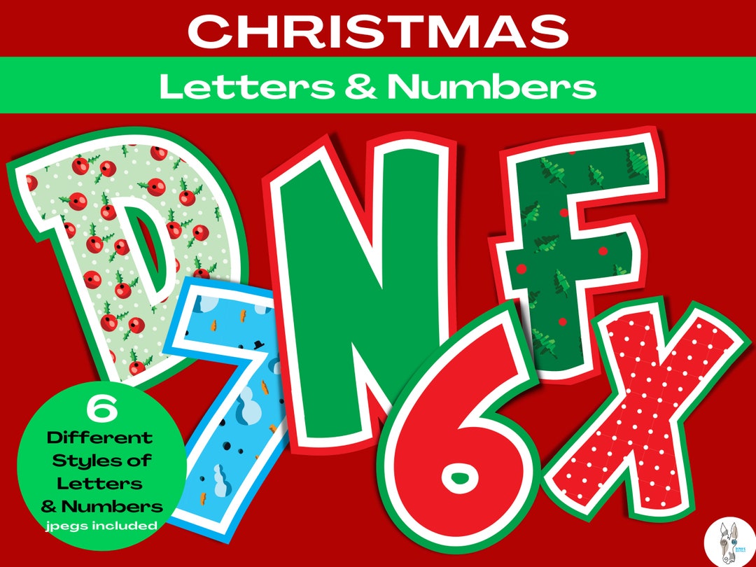 Printable Christmas Classroom Decor - Alphabet & Numbers in Festive ...
