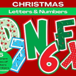 Printable Christmas Classroom Decor - Alphabet & Numbers in Festive ...