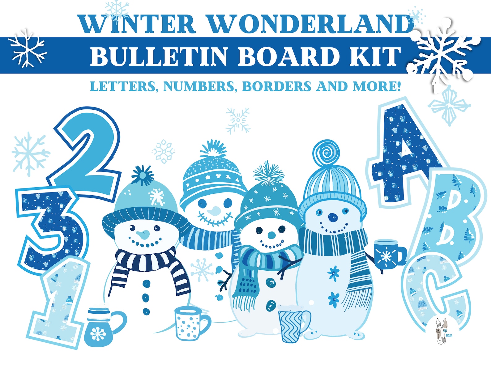 Winter Wonderland Bulletin Board Kit Snowflake Decor, Classroom Decor ...