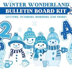 Winter Wonderland Bulletin Board Kit – Snowflakes, Snowman Decor - Etsy