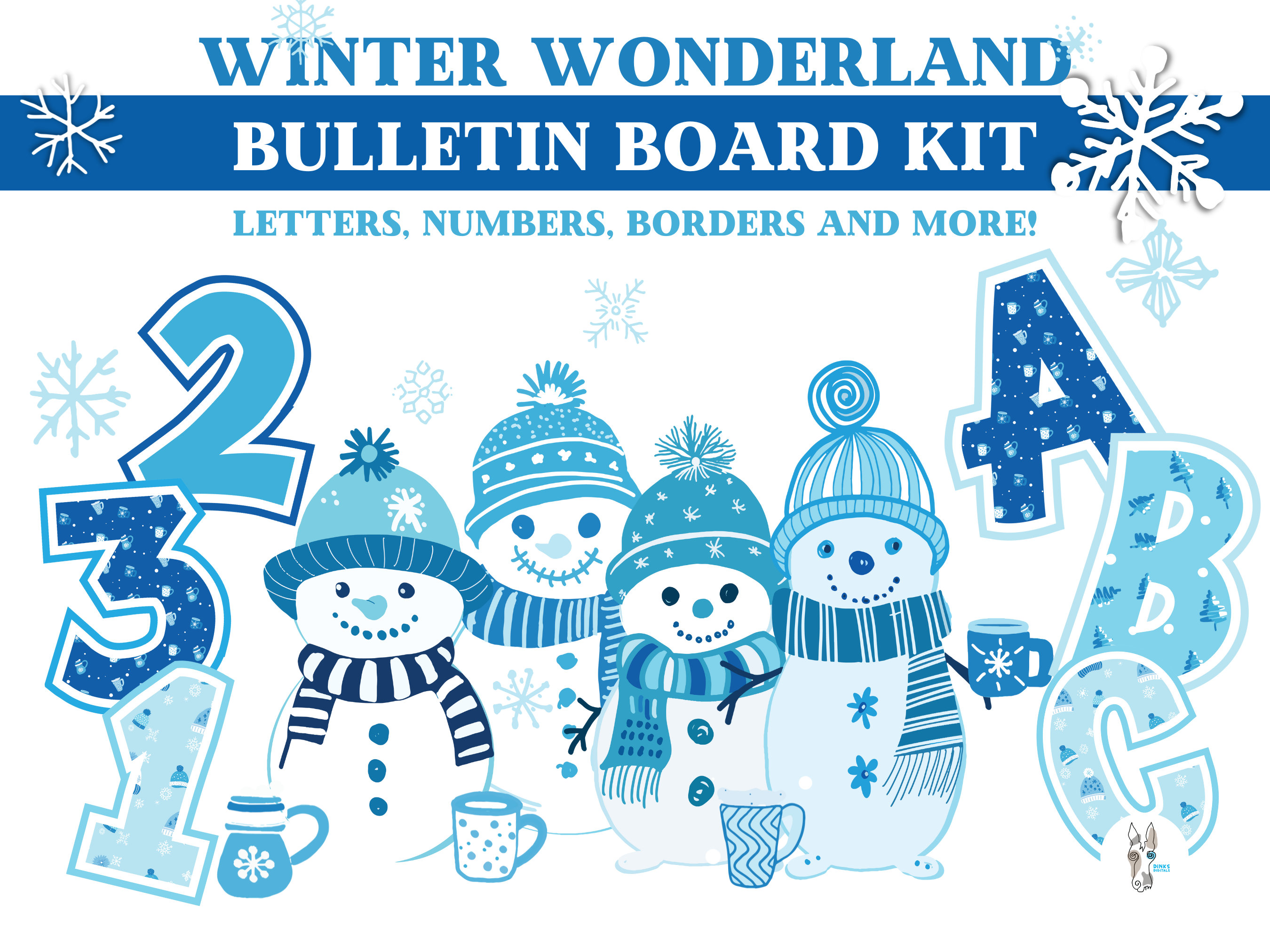 Winter Wonderland Bulletin Board Kit - Snowflake Decor, Classroom Decor ...