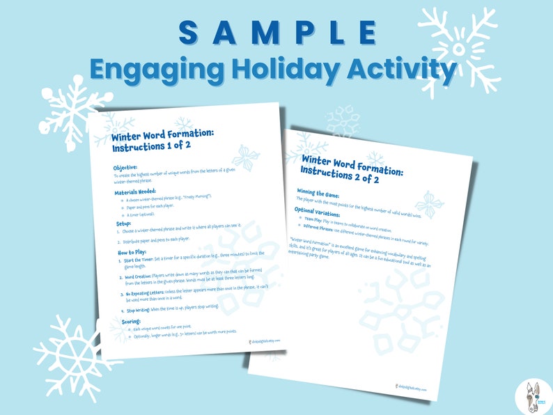 17 Winter Games Bundle - Printable Winter Games Pack: Wintertime ...