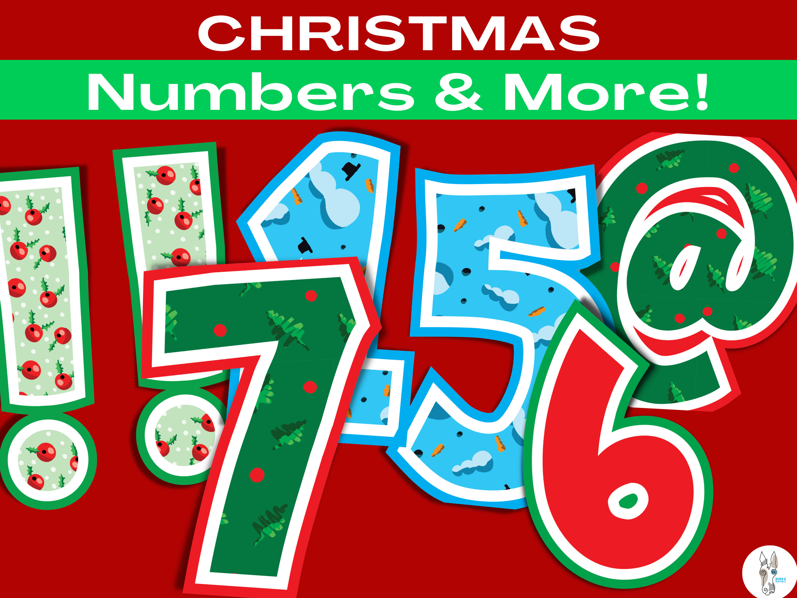 Printable Christmas Classroom Decor - Alphabet & Numbers in Festive ...