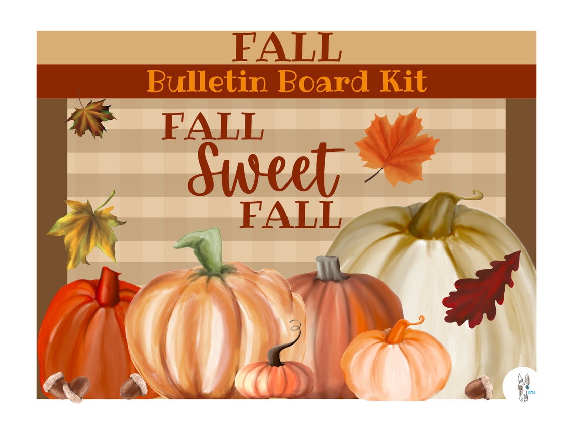 Fall Bulletin Board Kit, Bulletin Board Letters, Fall, Colorful ...