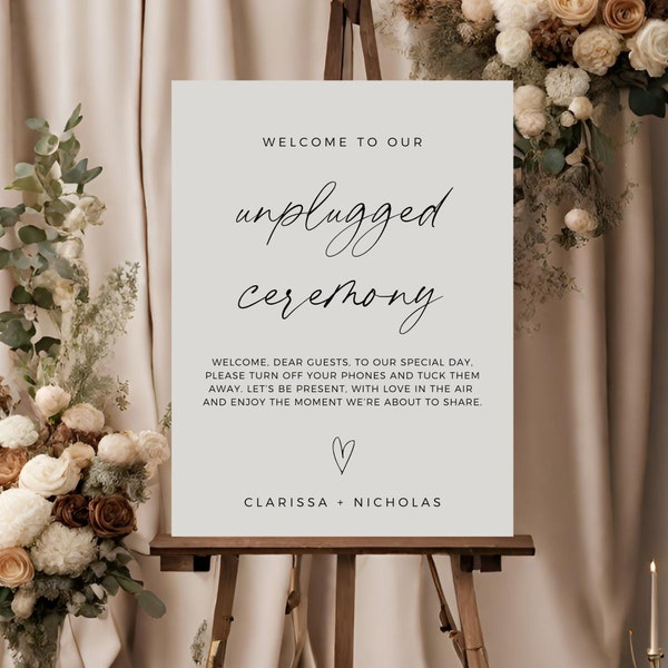 Unplugged Ceremony Sign - Etsy