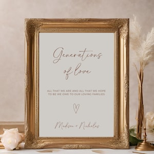 Fall Generations of Love Sign, Fully Editable Canva Template, Boho ...