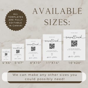 Minimalist Wedding Soundtrack Sign, Fully Editable Canva Template ...