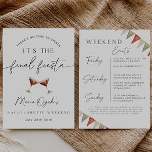 Hens Weekend Wavy Invite Orange and Pink Bachelorette Weekend ...