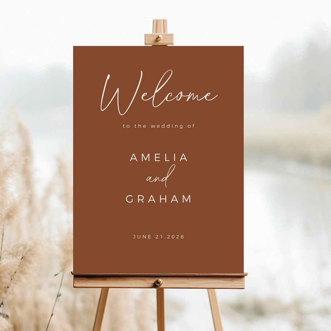 Fall Wedding Welcome Sign, Fully Editable Template, Autumn Wedding ...
