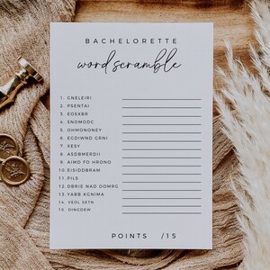Bachelorette Word Scramble Game, Fully Editable Template, Bachelorette ...