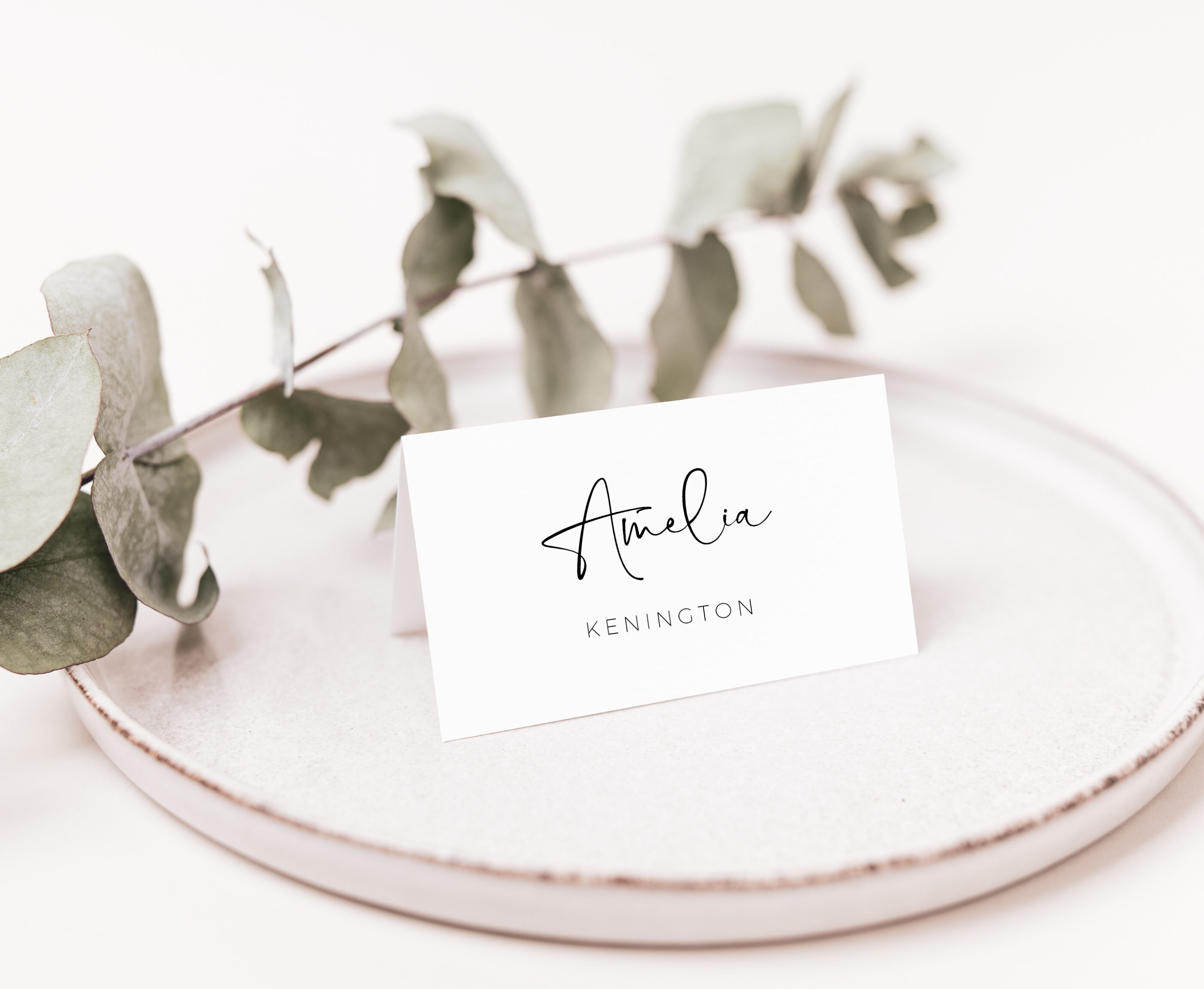 Elegant Place Card Template Modern Minimalist Wedding Place - Etsy