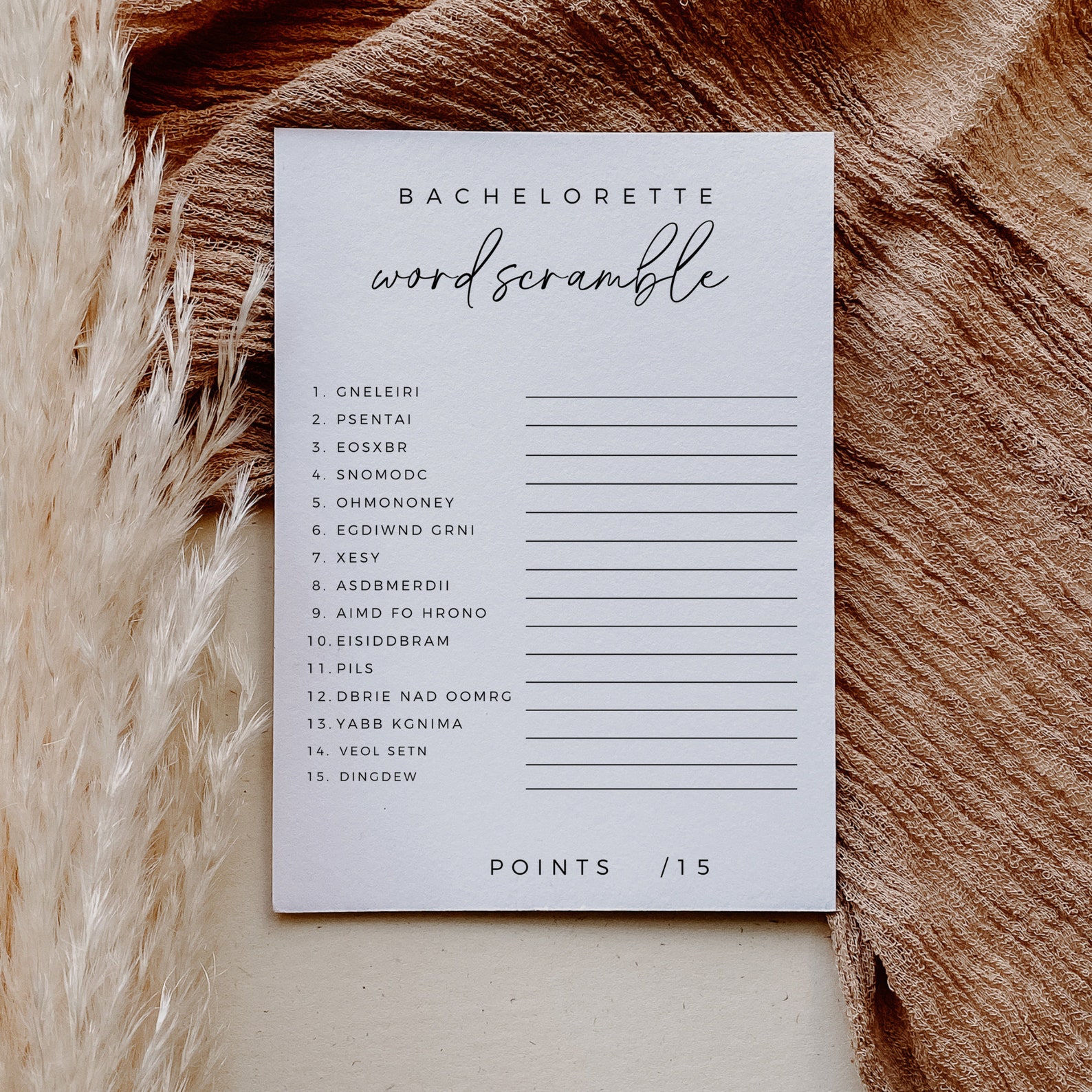 Bachelorette Word Scramble Game, Fully Editable Template, Bachelorette ...