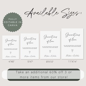 Generations of Love Sign, Editable Template, Modern Minimalist Wedding ...