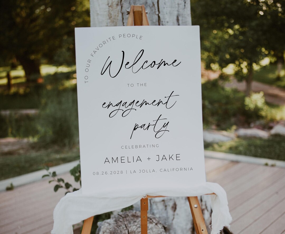 Engagement Party Welcome Sign Template, Printable Sign, We Are Engaged ...