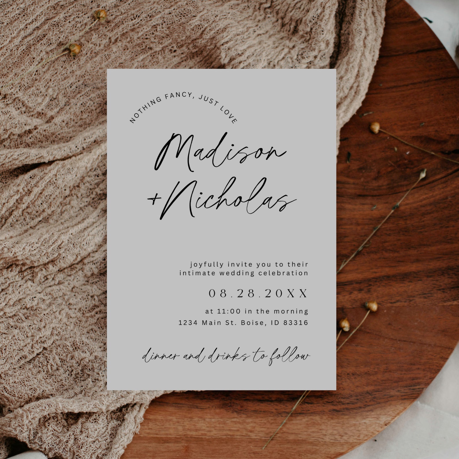 Nothing Fancy Just Love Invitation, Elopement Reception Invitation ...