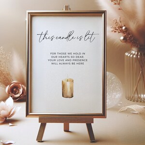 Minimalist Wedding Memorial Candle Sign, Editable Template, in Loving ...