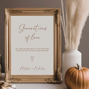Fall Generations of Love Sign, Fully Editable Canva Template, Boho ...