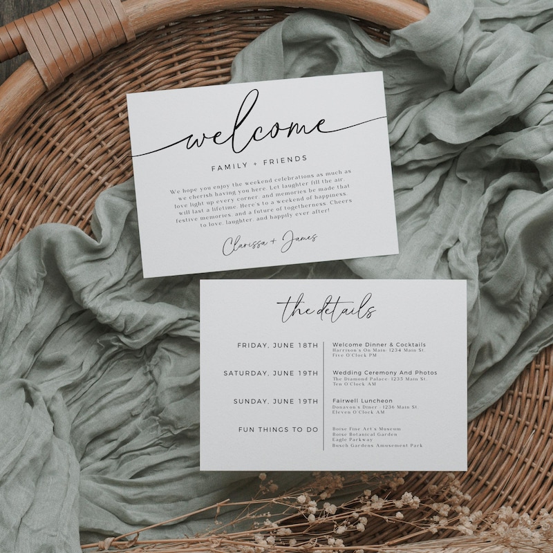 Welcome Cards for Hotel Guests - Etsy