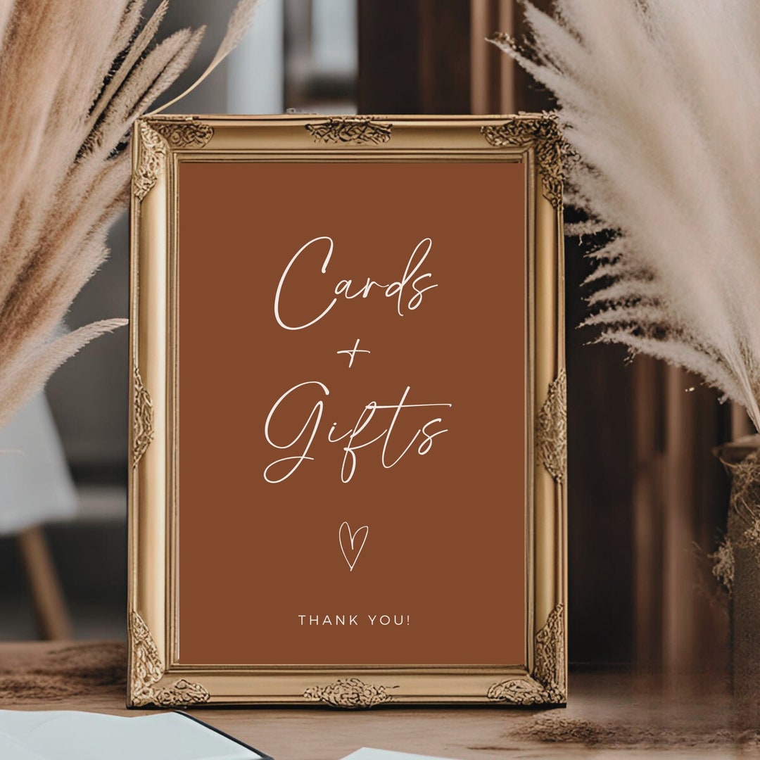 Terracotta Cards and Gifts Sign Wedding, Editable Template, Fall ...