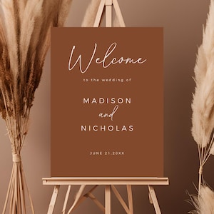 Fall Wedding Welcome Sign, Fully Editable Template, Autumn Wedding ...