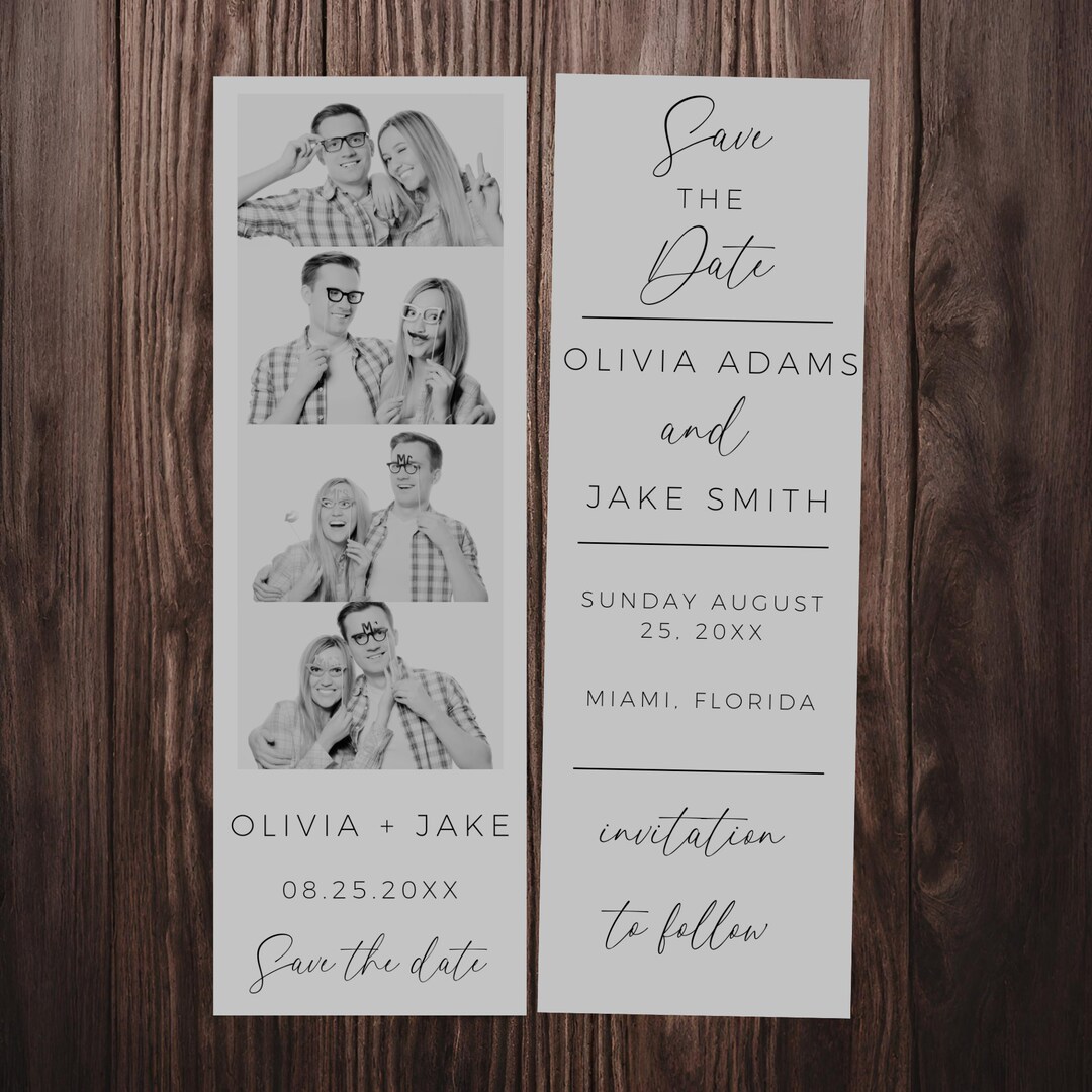 Photo Strip Save the Date, Minimalist Save the Date, Save the Date ...