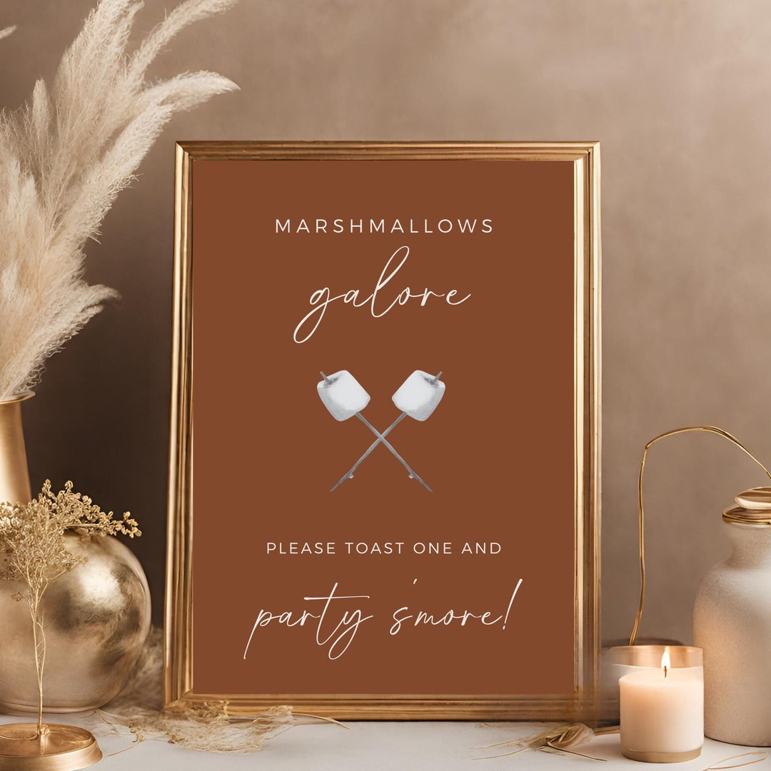Terracotta S'more Bar Wedding Sign, Toast A Marshmallow Sign, Outdoor ...